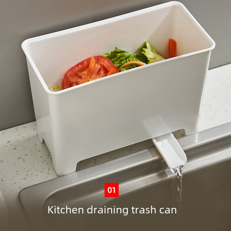 Kitchen Trash Bin Sink Side Kitchen Waste Drain Bucket Food Residue ...