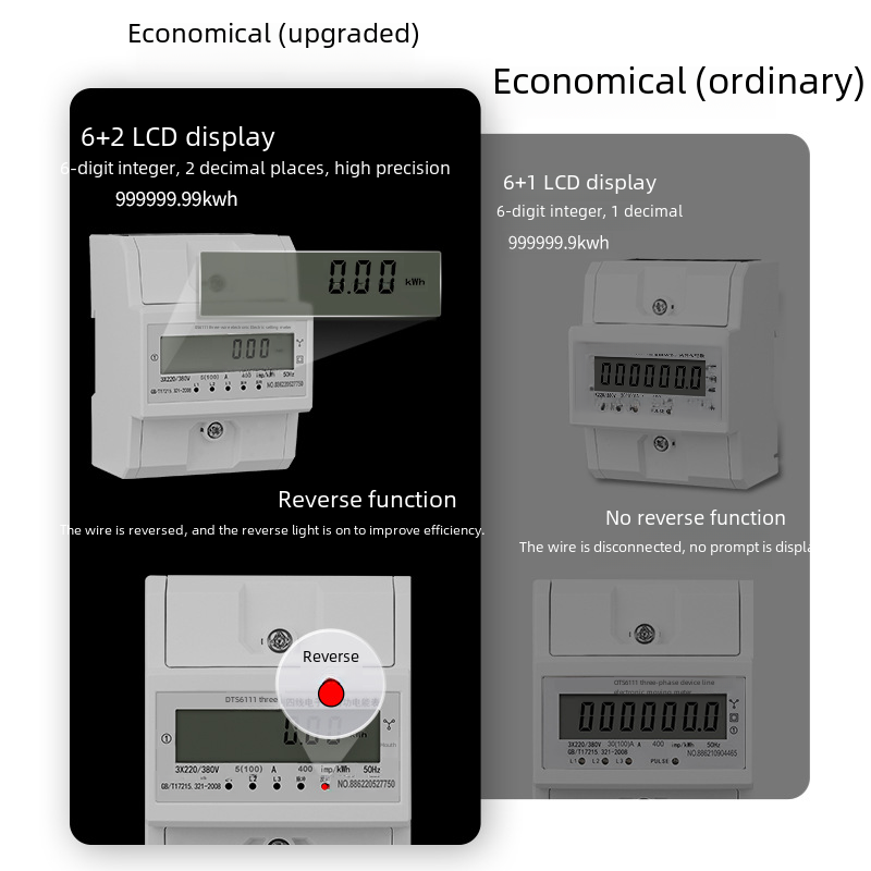 4p rail type three phase four wire electronic energy meter digital ...
